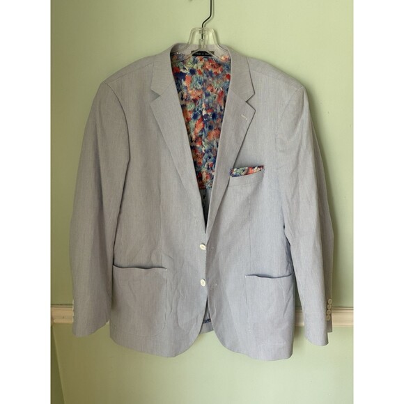 Alan Flusser | Suits & Blazers | Alan Flusser Seersucker Blazer Blue ...